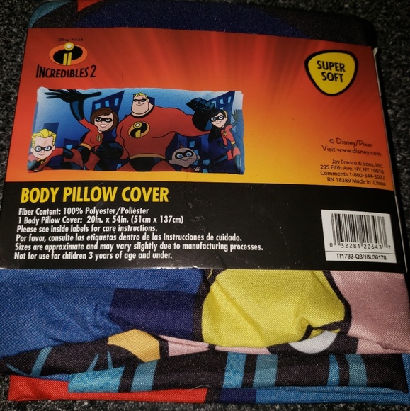 Disney | Bedding | Disney Pixar Incredibles Body Pillow Case | Poshmark